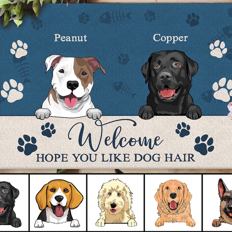 Welcome Mat Dog - Etsy