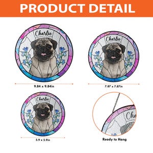 Custom Cat Portrait Stained Glass Suncatcher, Custom Pet Portrait From ...