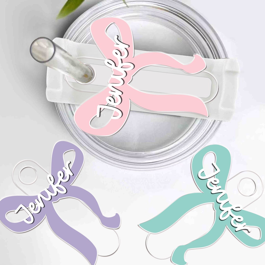 Bow Personalized Stanley Name Tag, Custom Tumbler Name Tag, 30oz 4oz ...