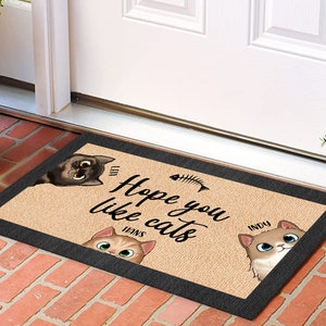 Custom Cat Welcome Mat, Hope You Like Cats Doormat, Personalized Cat ...
