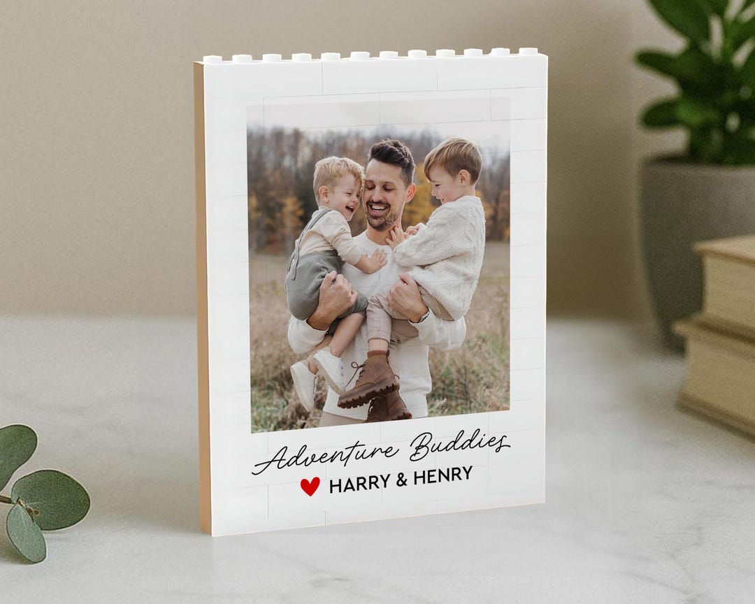 Personalised Daddy & Me Brick Photo Block, Fathers Day Gift for Dad ...