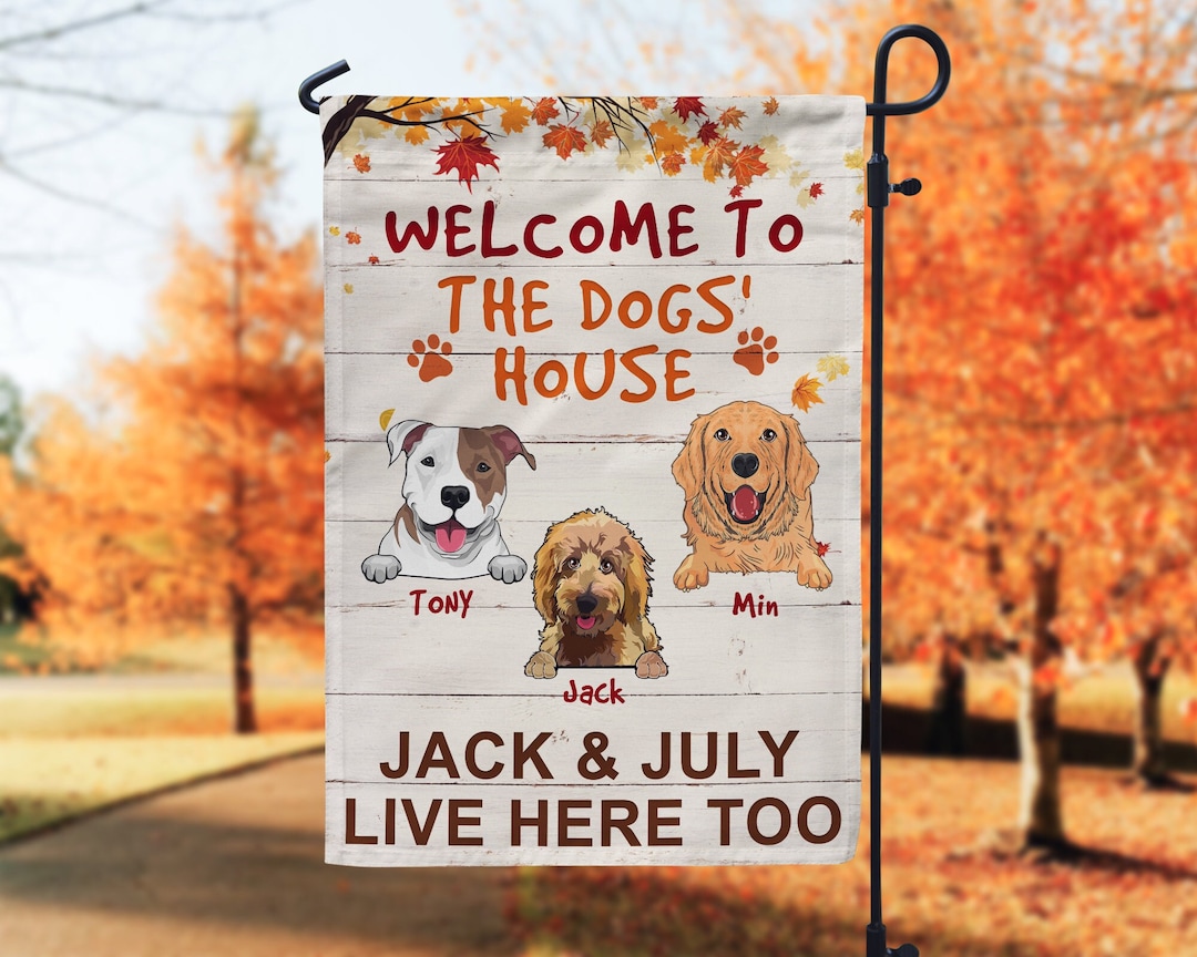 Personalized Dog Garden Flag, Custom Dog Flag, Fall Home Decor, Yard ...