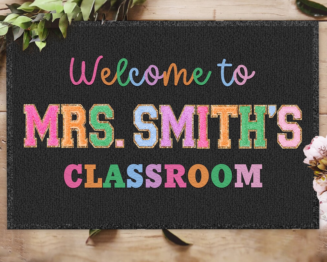 Personalized Teacher Classroom Doormat, Classroom Welcome Mat, Custom ...