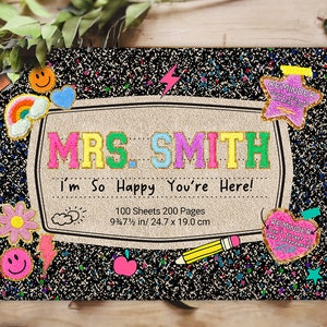 Personalized Teacher Name Rug, Custom Composition Notebook Doormat ...