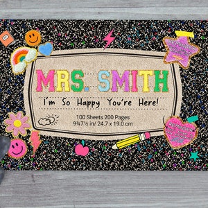 Personalized Teacher Name Rug, Custom Composition Notebook Doormat ...