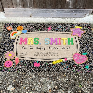 Personalized Teacher Name Rug, Custom Composition Notebook Doormat ...