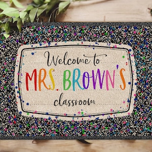 Custom Teacher Welcome Mat, Personalized Classroom Doormat, Back to ...