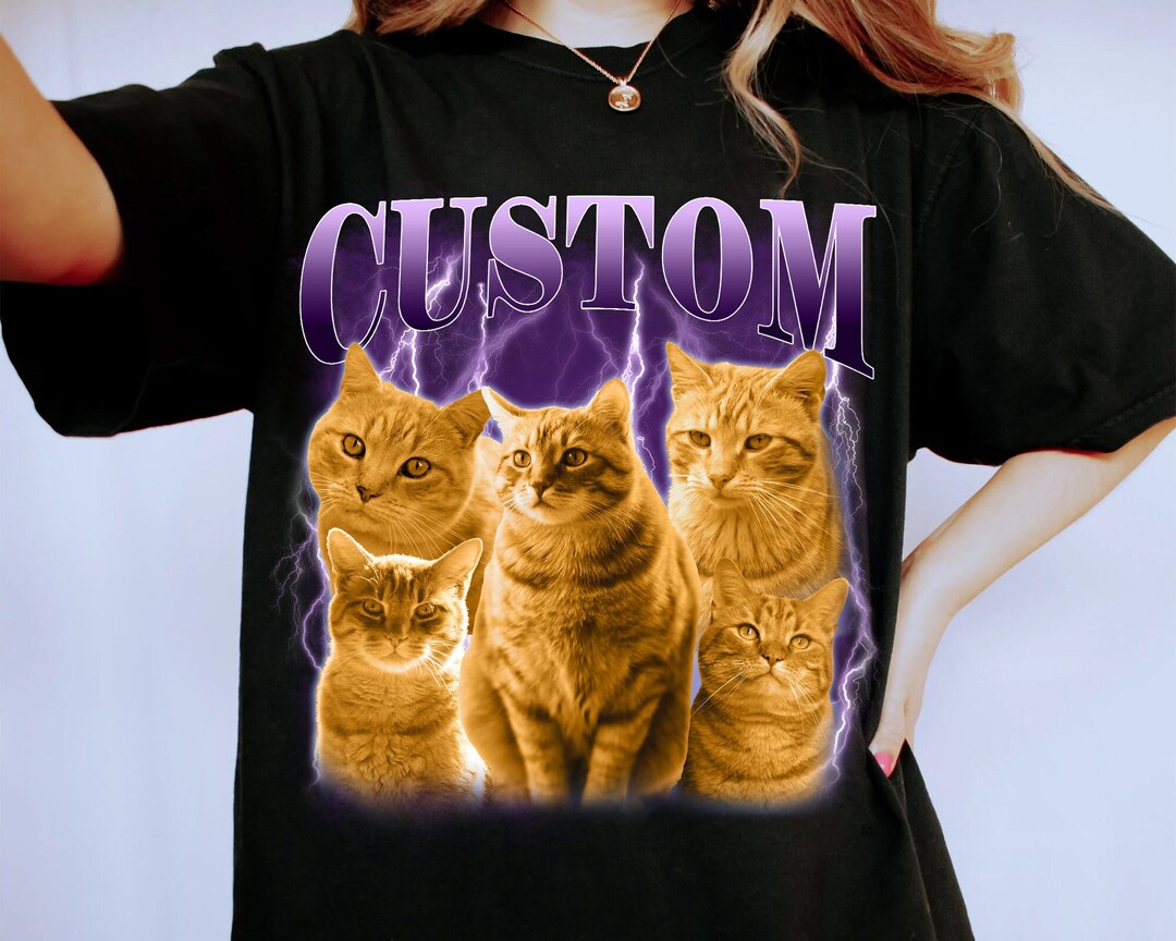 Custom Pet Photo Shirt, Custom Cat Photo Shirt, Personalized Cat Mom ...