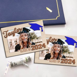 Custom Money Holder Frame for 2024 Graduation Gift, Personalized ...