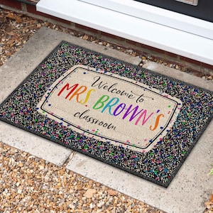 Custom Teacher Welcome Mat, Personalized Classroom Doormat, Back to ...