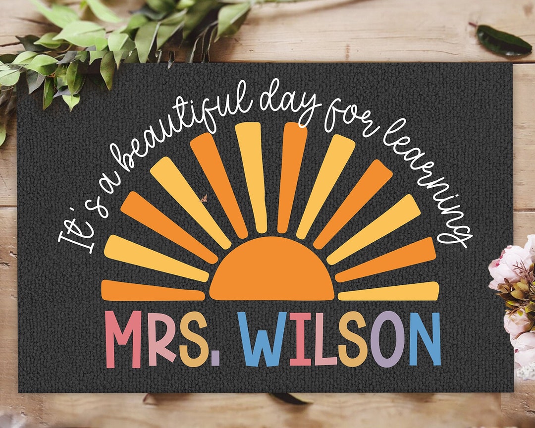 Custom Teacher Classroom Doormat, Personalized Classroom Welcome Mat ...
