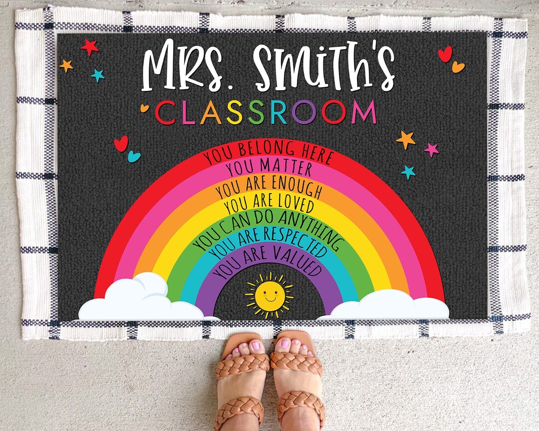 Custom Classroom Welcome Mat, Personalized Teacher Doormat, Classroom ...