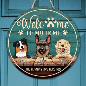 Personalized Dog Door Sign, Custom Dog Door Hanger, Dog Lover Gifts ...