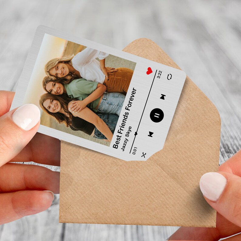 Personalized Photo Metal Wallet Card With Music, Custom Wallet Card ...