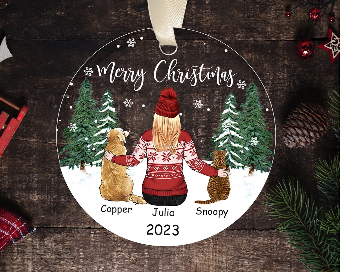 Personalized Owner and Pet Ornament, Dog Cat Ornament, Christmas Gifts ...