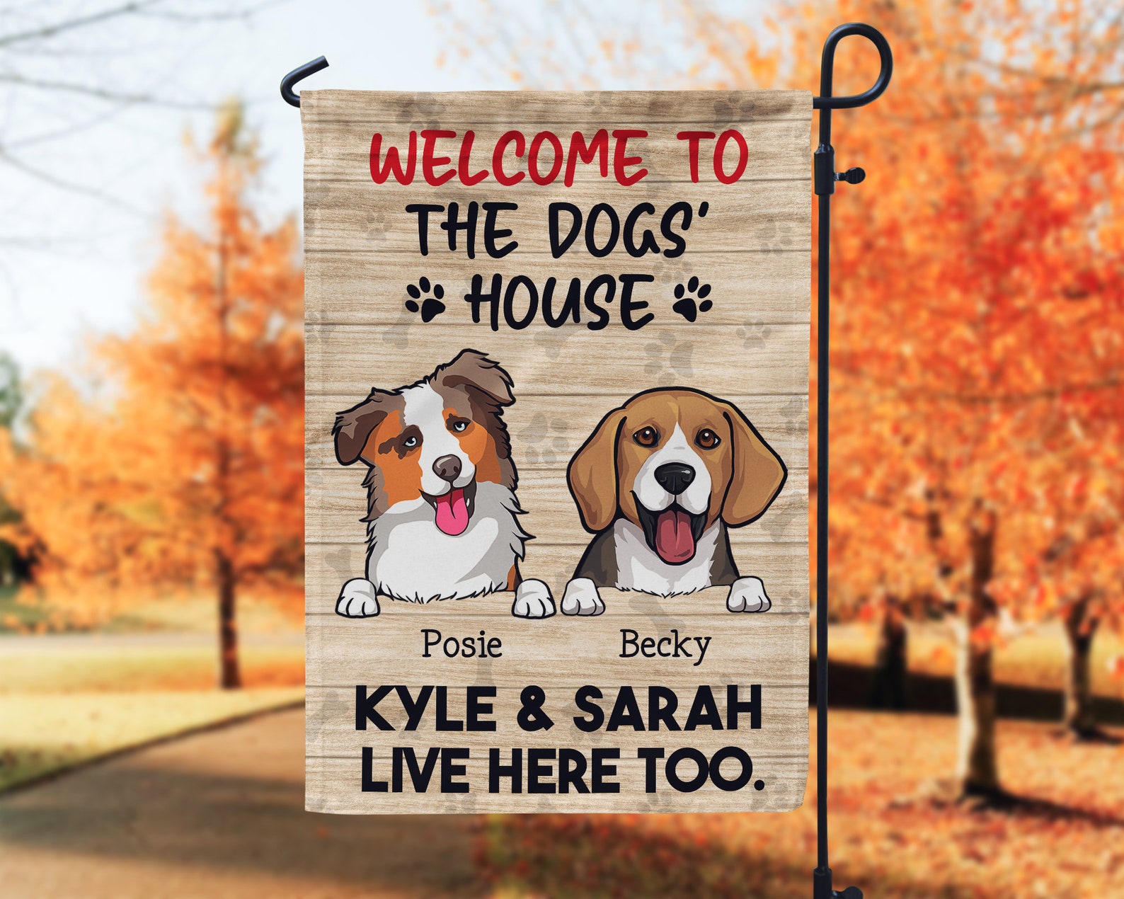 Personalized Dog Flag, Welcome to the Dog's House Garden Flag, Dog ...