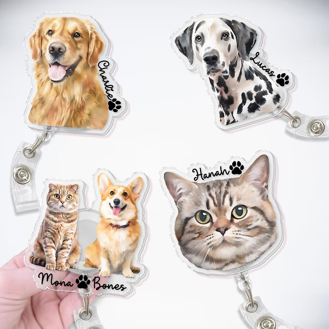 Custom Photo Badge Reel, Dog Badge Reel, Cat Badge Reel, Nurse Badge ...