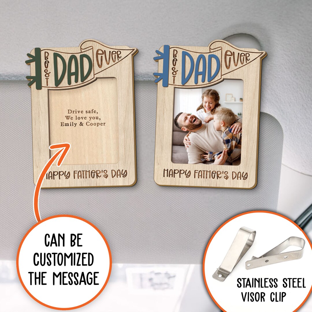 Best Dad Ever Gift, Fathers Day Gift, Custom Car Visor Clip, Dad Sun ...