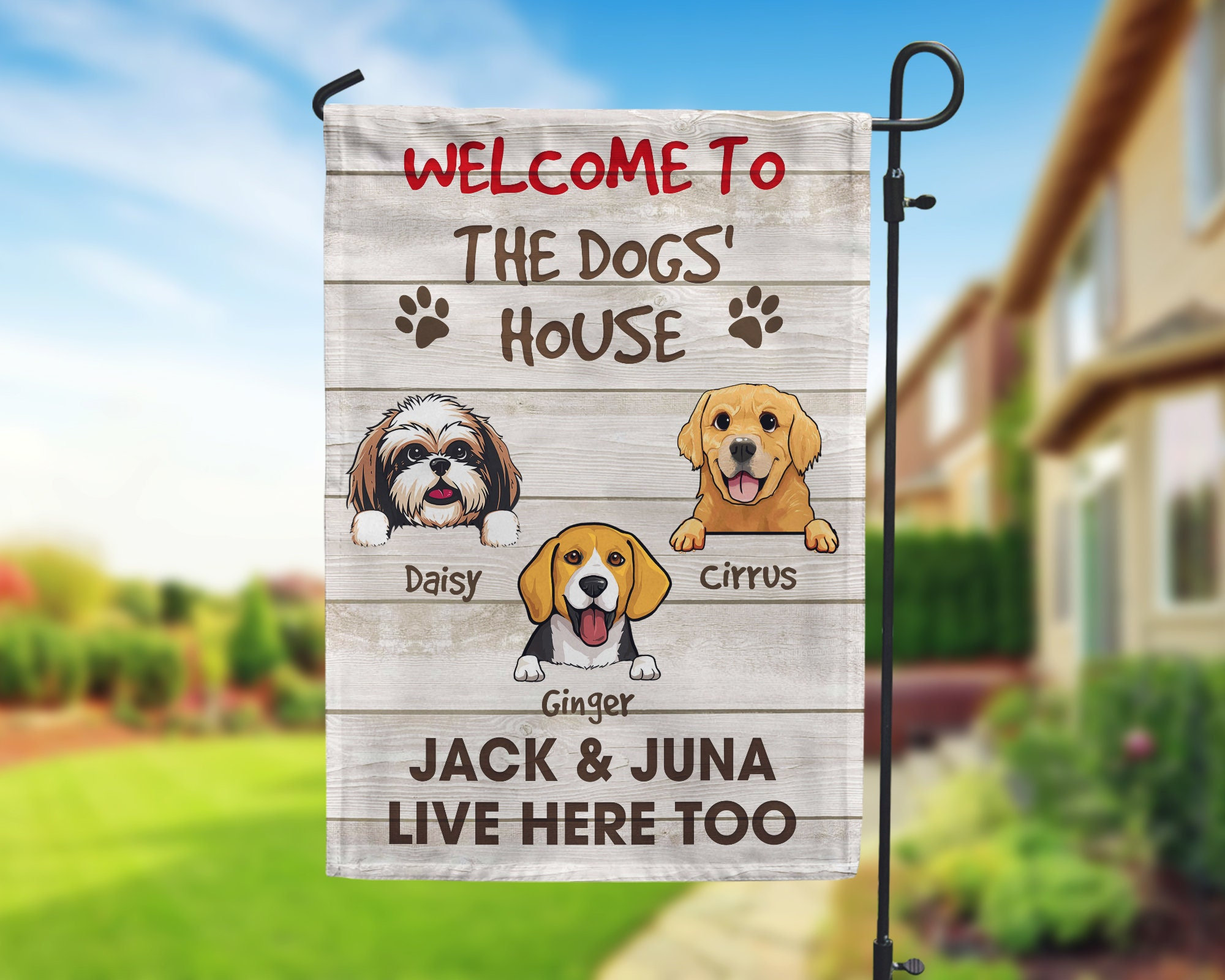 Personalized Dog Flag for Dog Lovers Welcome to the Dog's - Etsy
