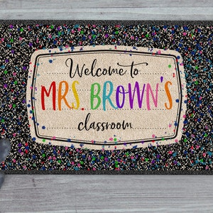 Custom Teacher Welcome Mat, Personalized Classroom Doormat, Back to ...