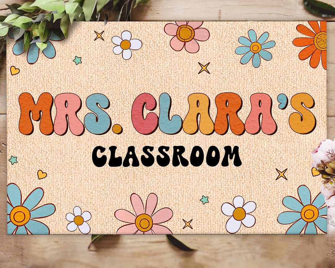 Personalized Teacher Classroom Doormat, Custom Classroom Welcome Mat ...