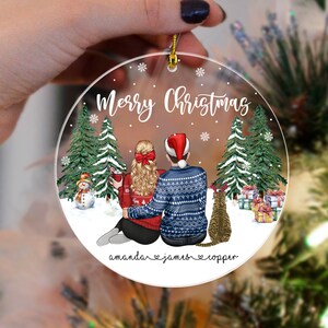 Personalized Couple and Cat Ornaments, Christmas Couple Ornament, Cat ...