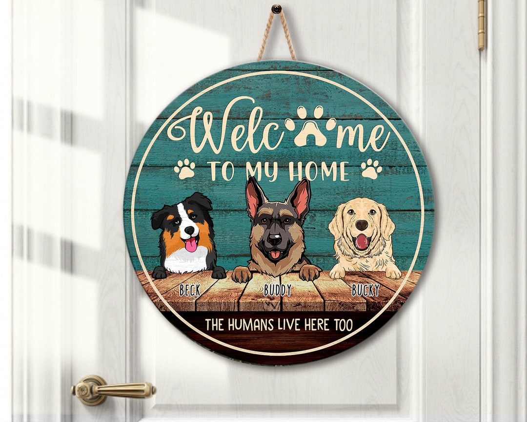 Personalized Dog Door Sign, Custom Dog Door Hanger, Dog Lover Gifts ...