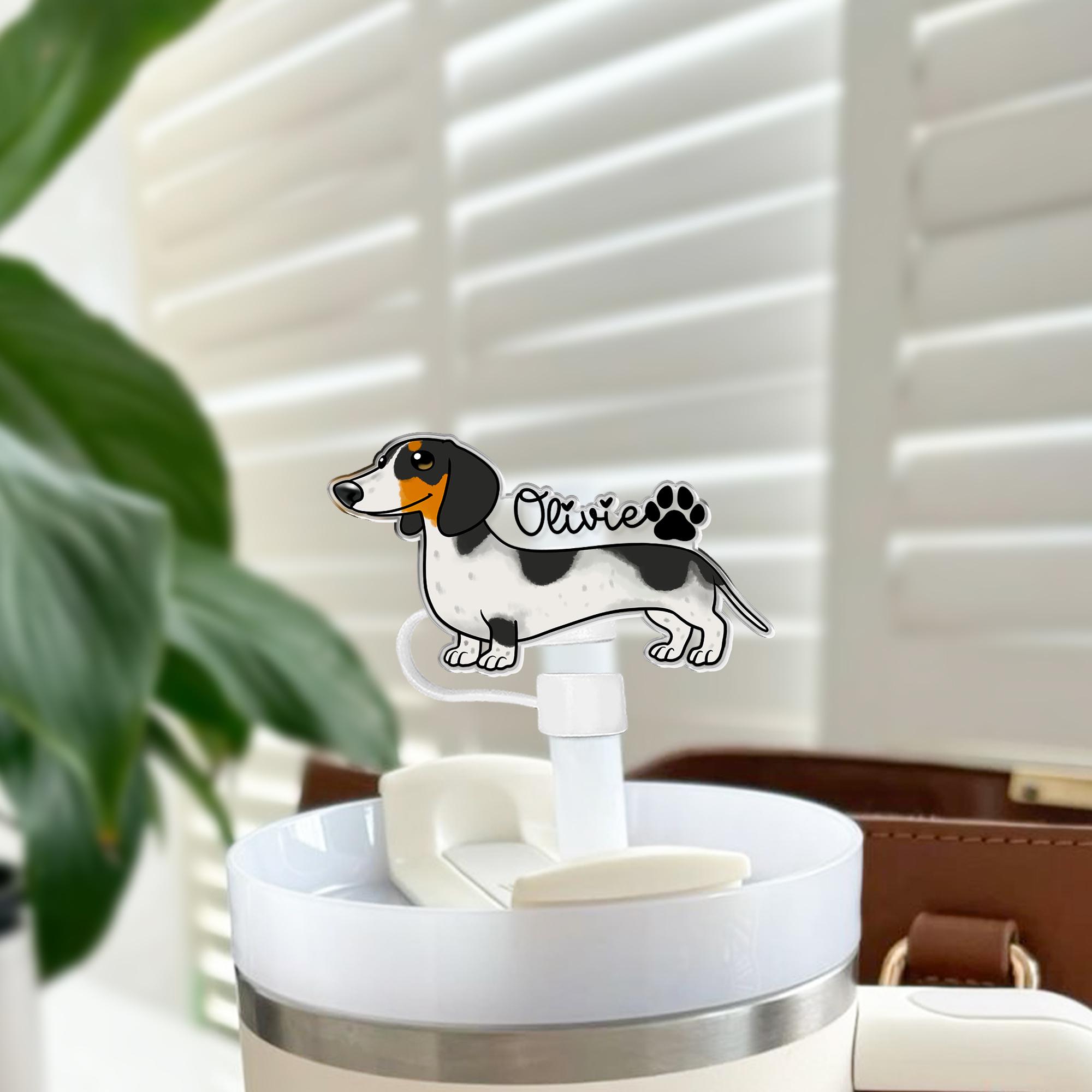 Personalized Dachshund Stanley Cup Straw Topper, Custom Doxie Wiener ...