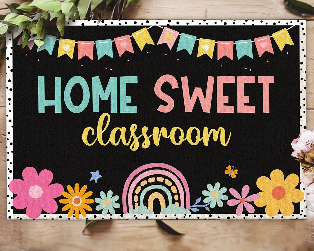 Personalized Classroom Doormat, Custom Teacher Mat, Home Sweet ...