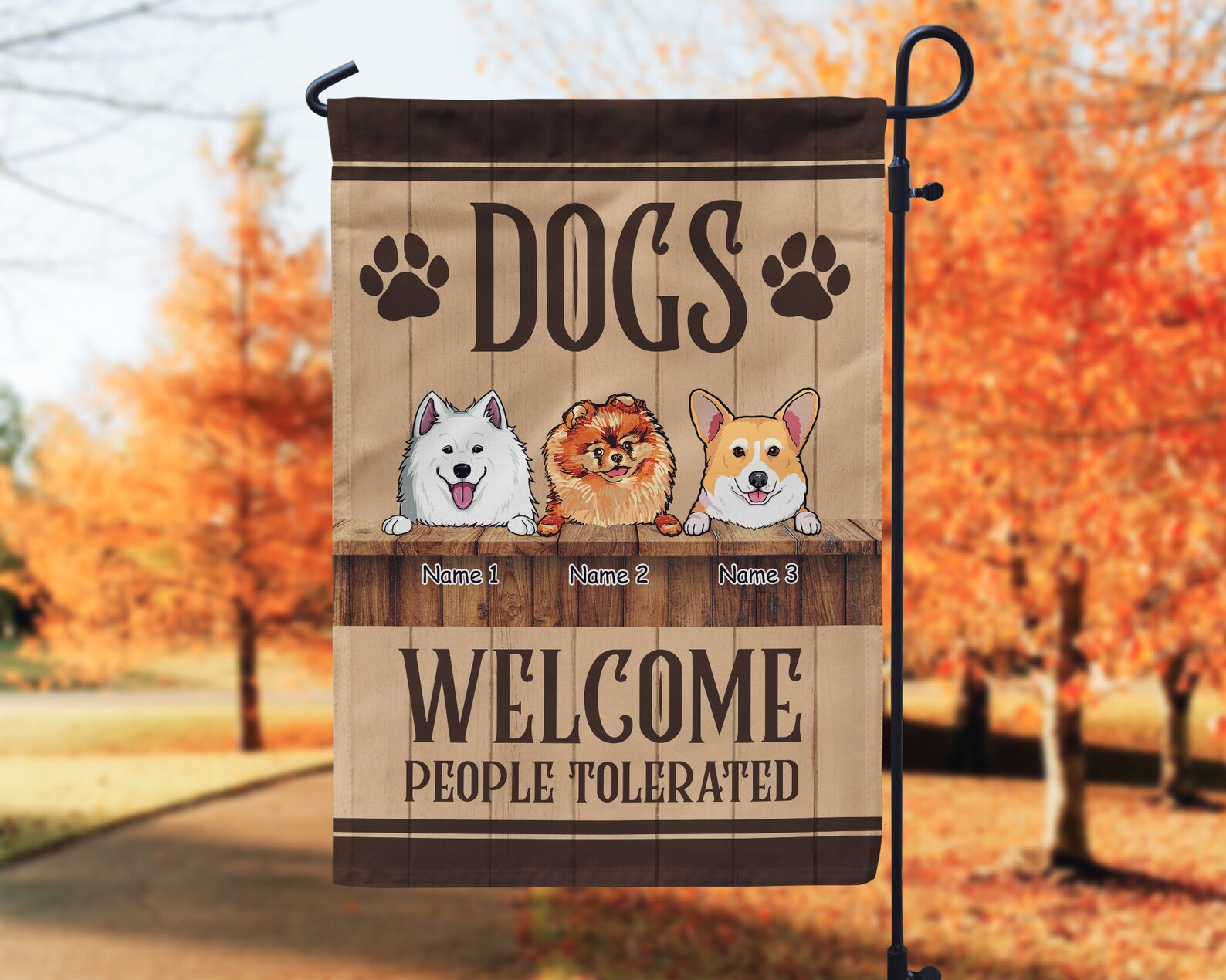 Personalized Dog Garden Flag, Custom Gifts for Dog Lovers, Dog Owner ...