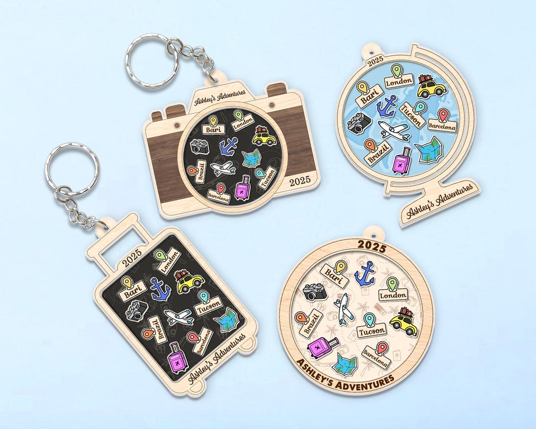 Personalized Adventure Keychain, Custom Travel Adventure Keychain ...