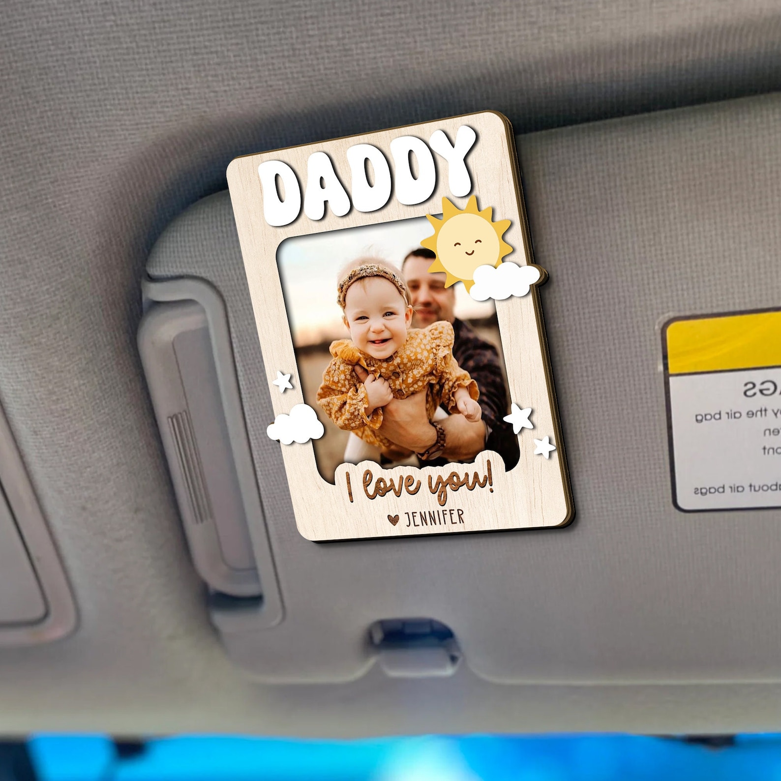 Custom Photo Car Visor Clip, Father's Day Gift, Wallet Size Photo Frame ...