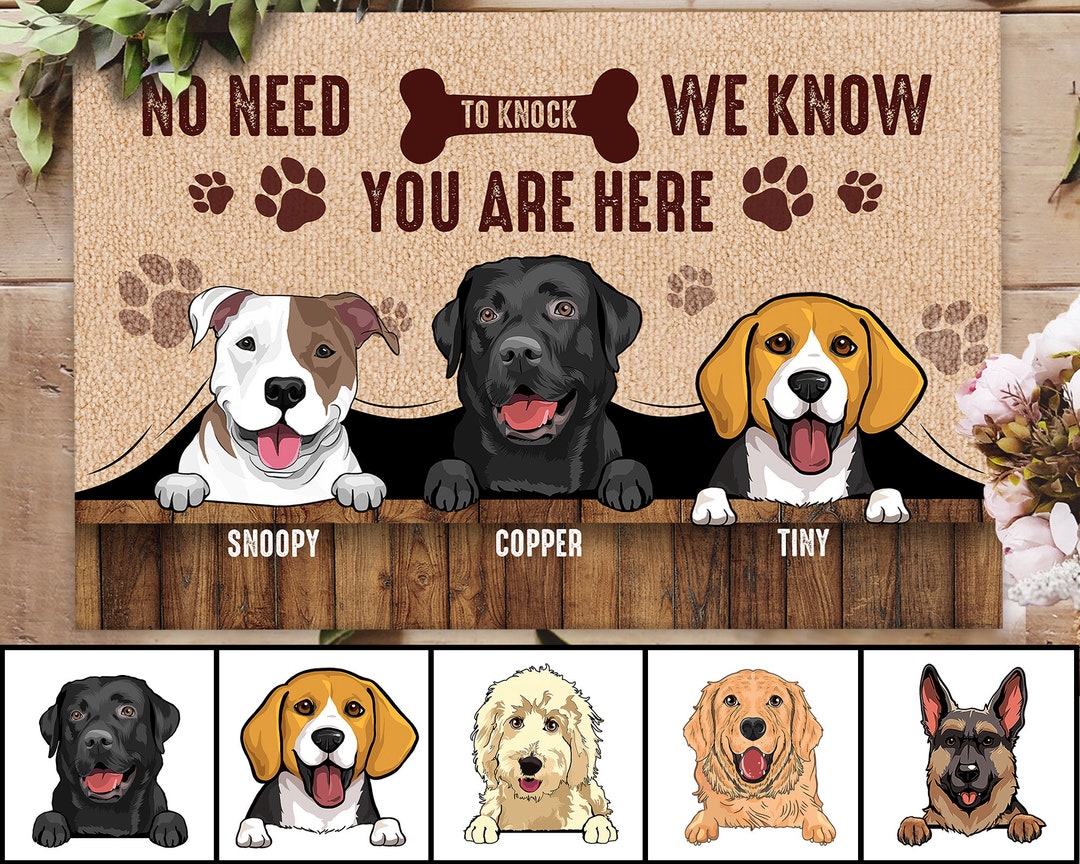 Personalized Dog Doormat, Custom Dog Welcome Mat, Dog Mat, Housewarming ...