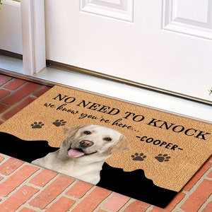 Personalized Dog Photo Welcome Mat, Custom Dog Doormat, Dog Lover Gifts ...