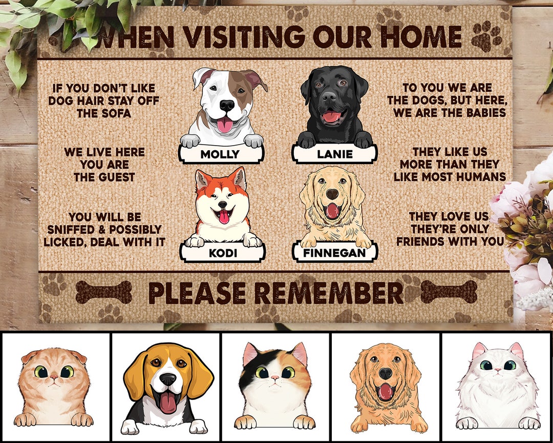 Custom Dog Welcome Mat, Personalized Dog Doormat, Funny Dog Lovers Gift ...