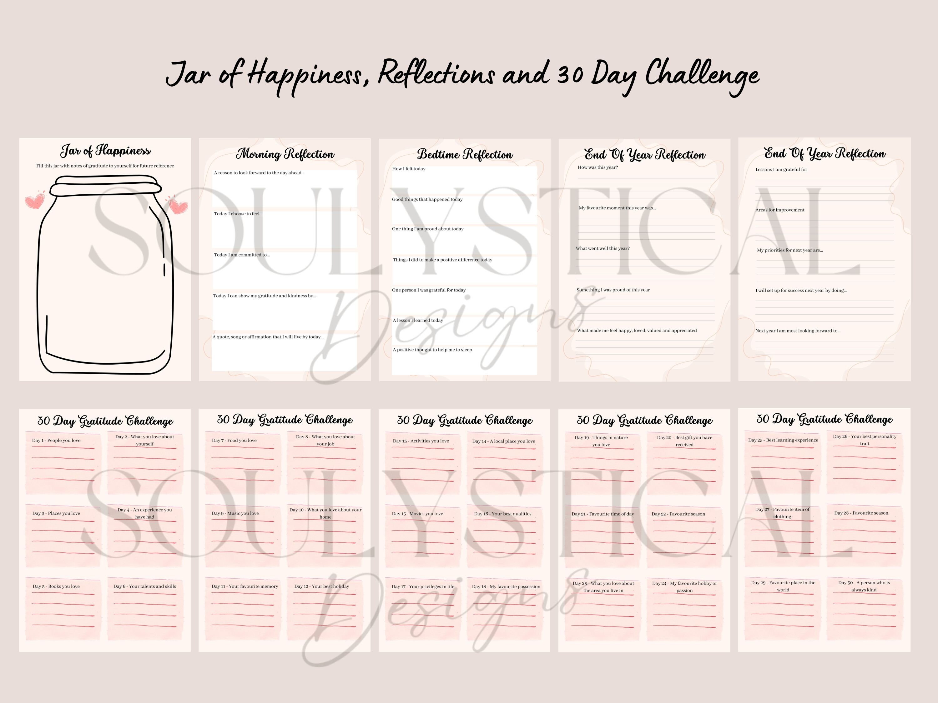 Printable Gratitude Journal Bundle, Downloadable Self Development ...