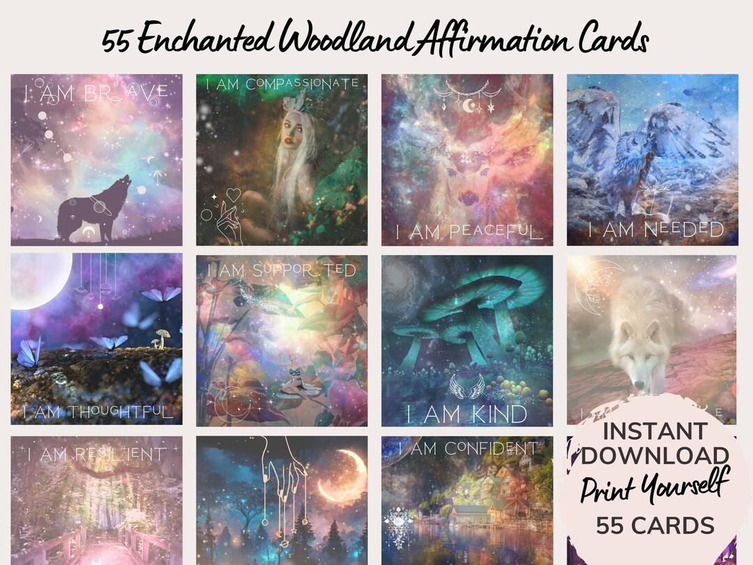 Enchanted Woodland Printable Affirmation Cards Downloadable - Etsy