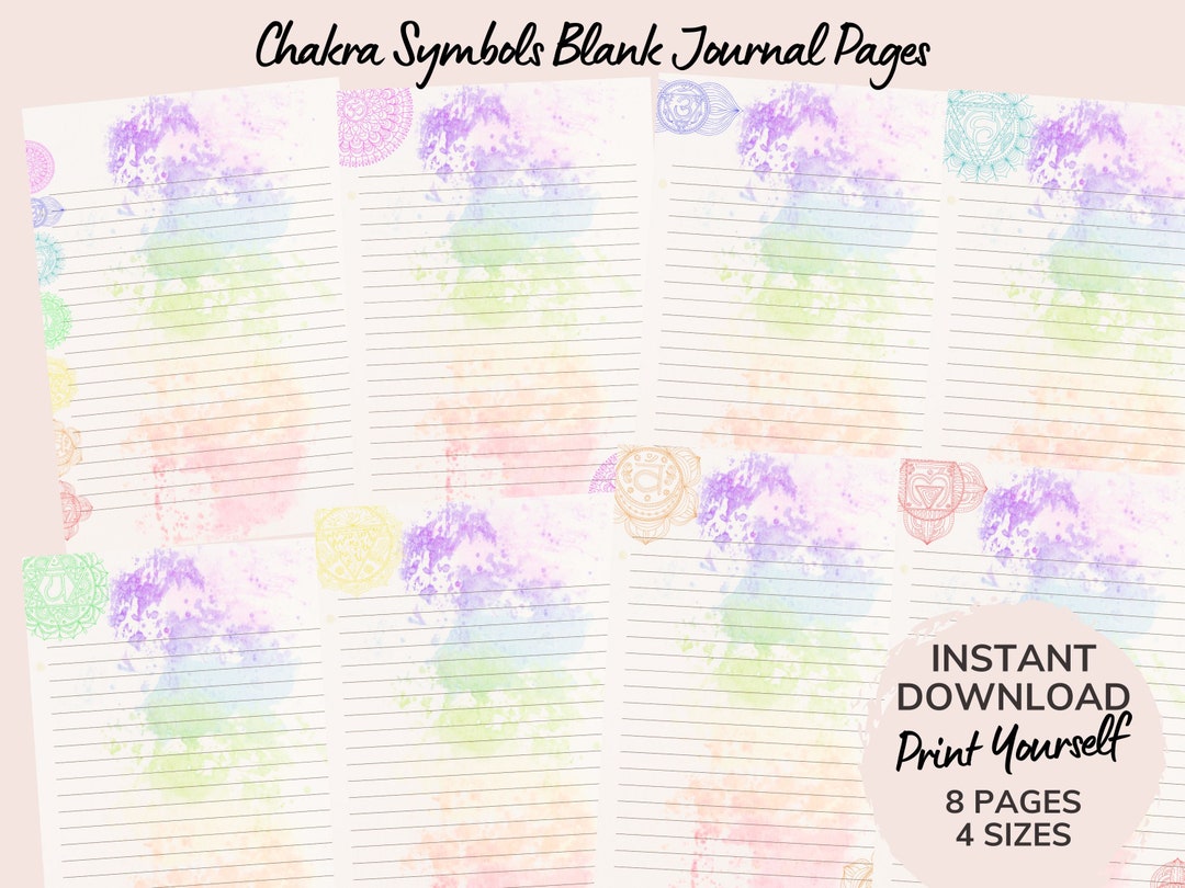 Chakra Symbols Printable Journal Pages Downloadable Lined - Etsy