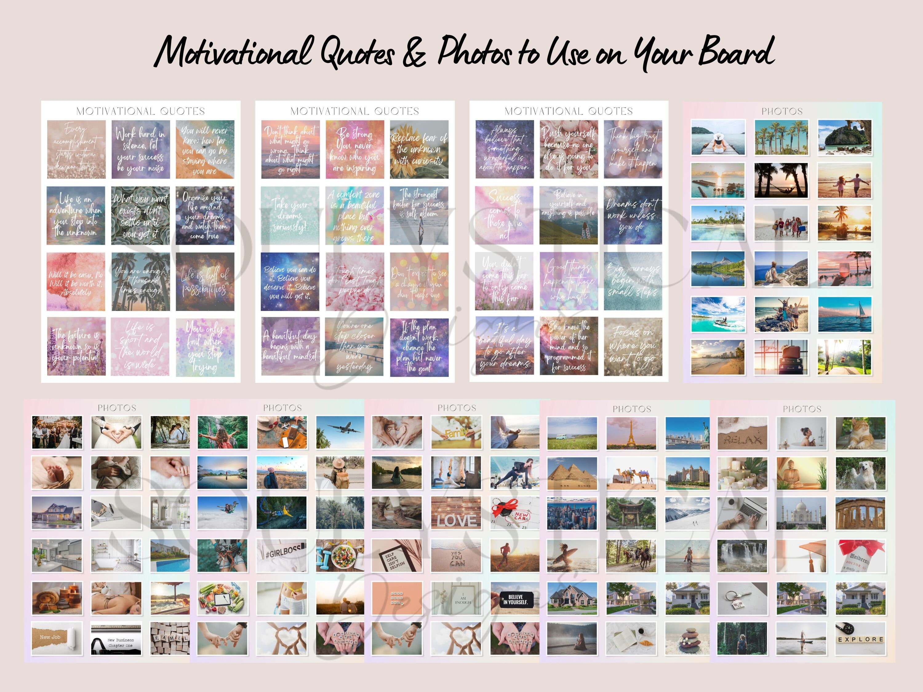 Printable Vision Board Kit in Gradient Pastel Colours, Dream Board ...