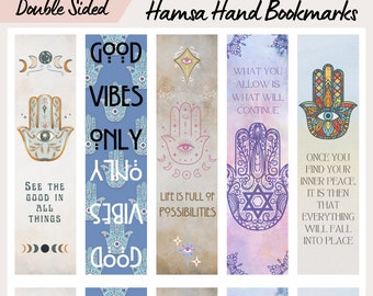 Evil Eye Printable Bookmarks, Watercolour Style Double Sided Bookmarks ...