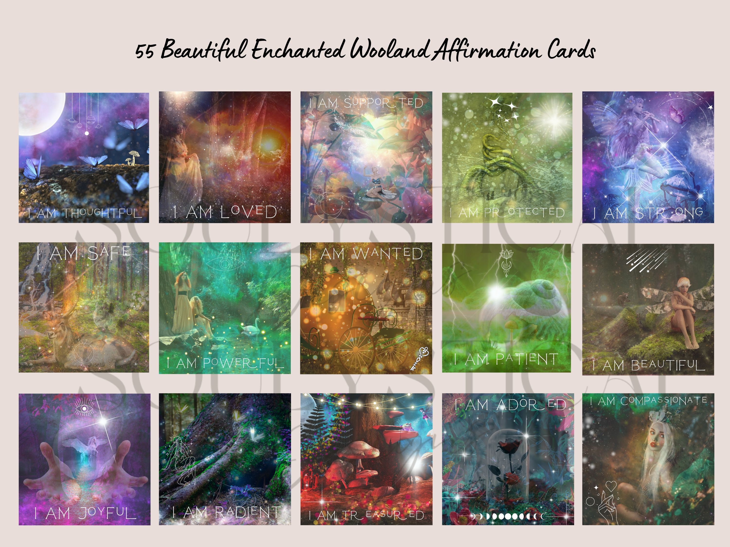 Enchanted Woodland Printable Affirmation Cards, Downloadable Positive ...