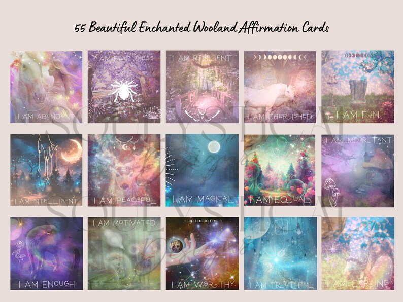 Enchanted Woodland Printable Affirmation Cards, Downloadable Positive ...