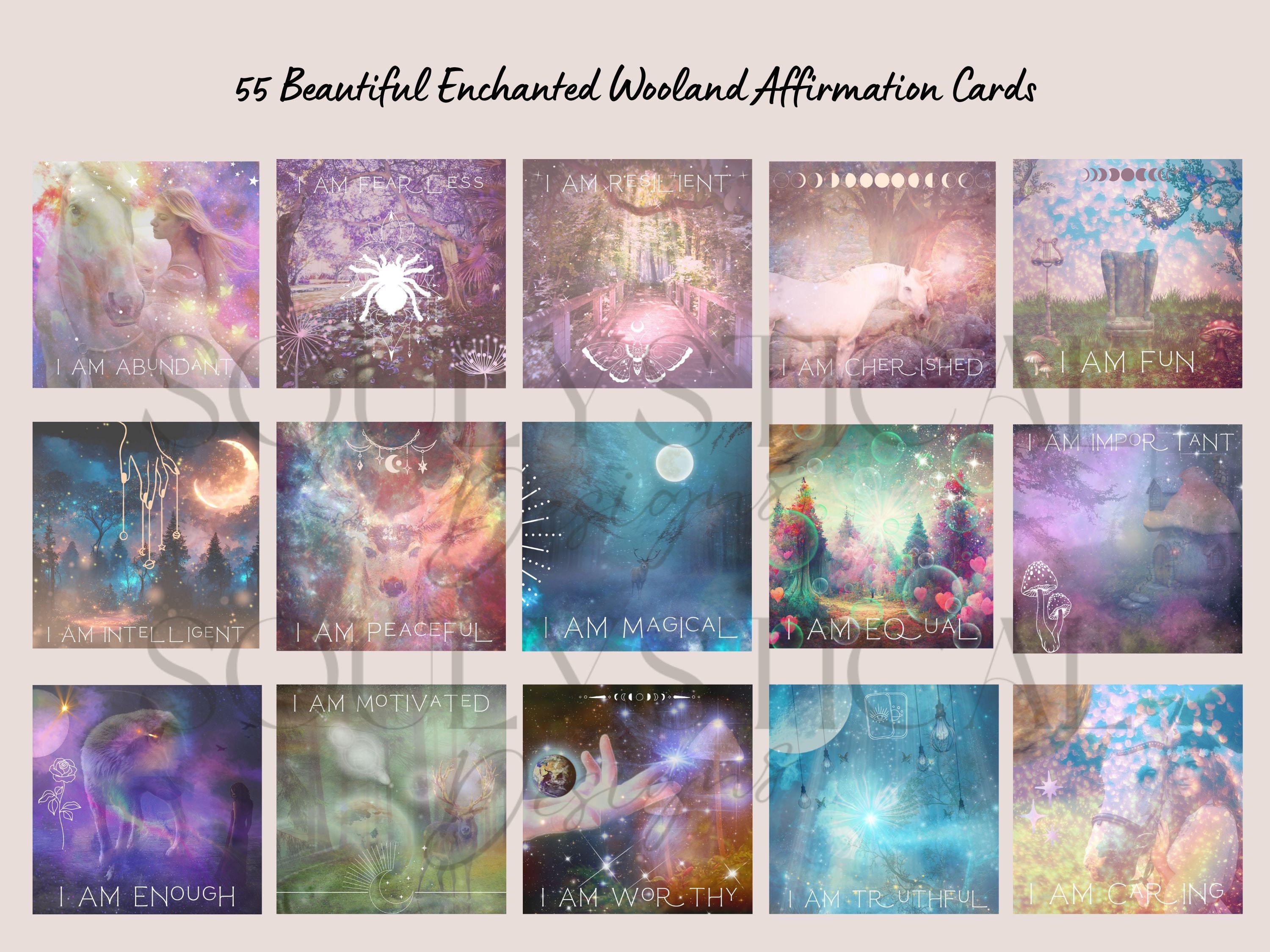 Enchanted Woodland Printable Affirmation Cards, Downloadable Positive ...
