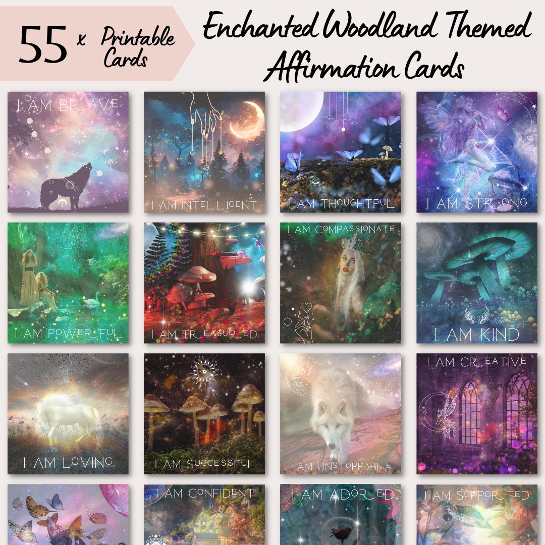 Enchanted Woodland Printable Affirmation Cards, Downloadable Positive ...