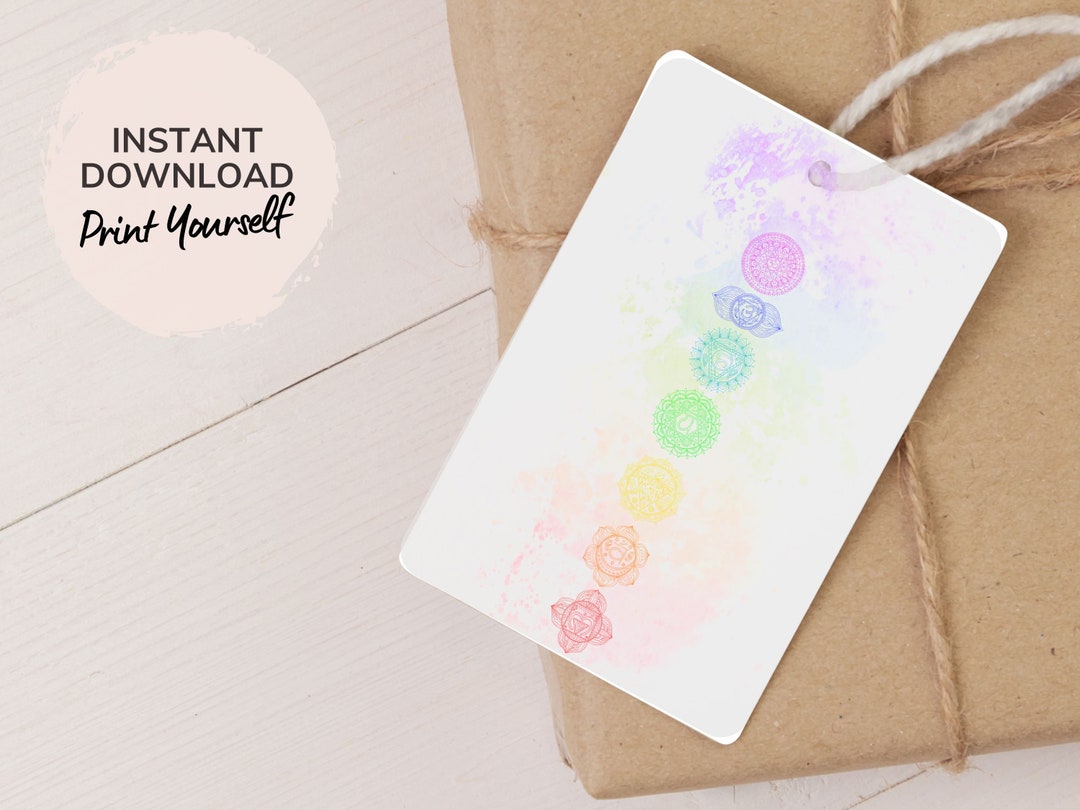 Printable Chakra Gift Tags Watercolour Style Seven Chakras - Etsy