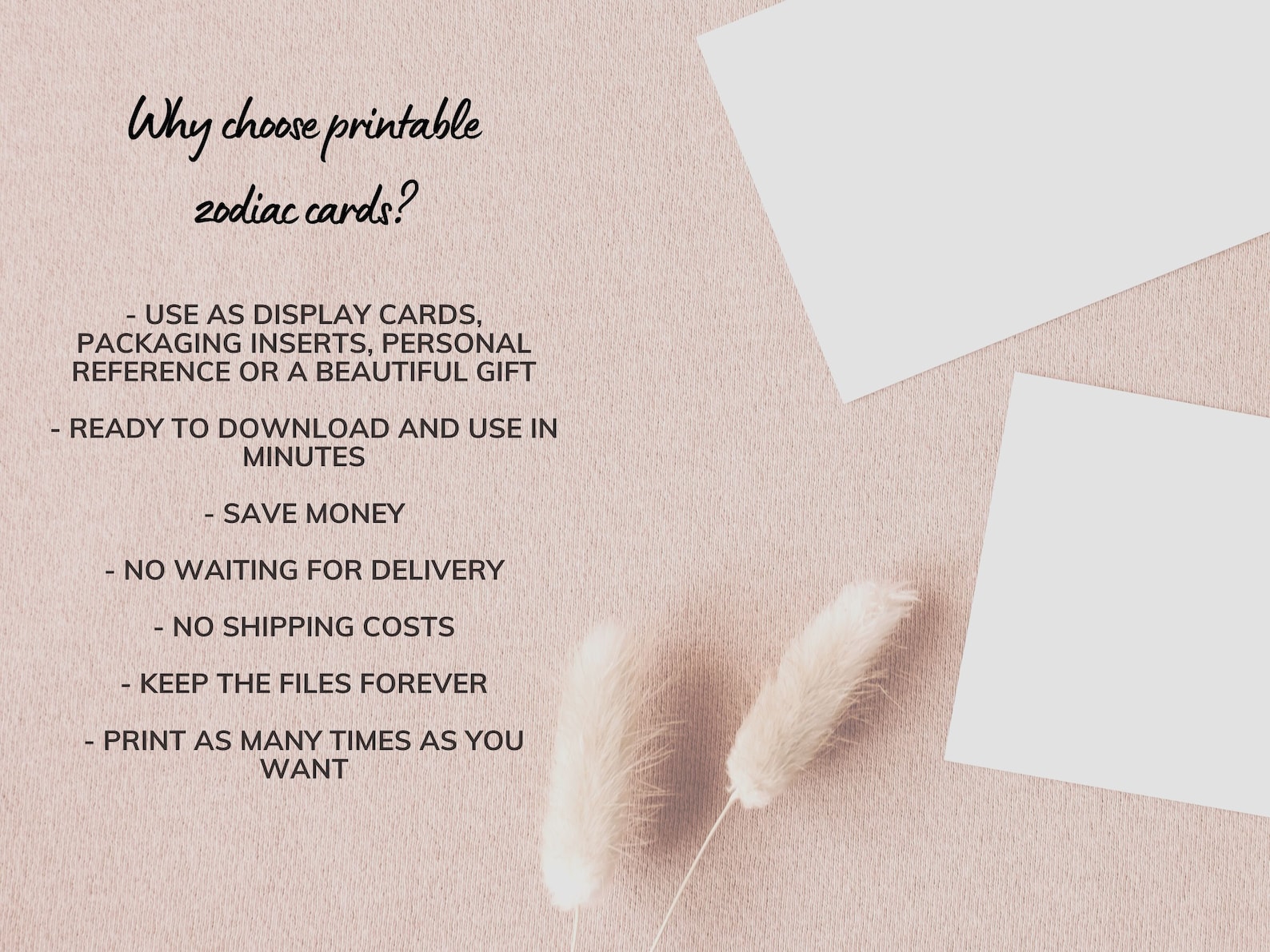 Set of 12 Printable Zodiac Cards, Astrology Packaging Inserts, Star ...