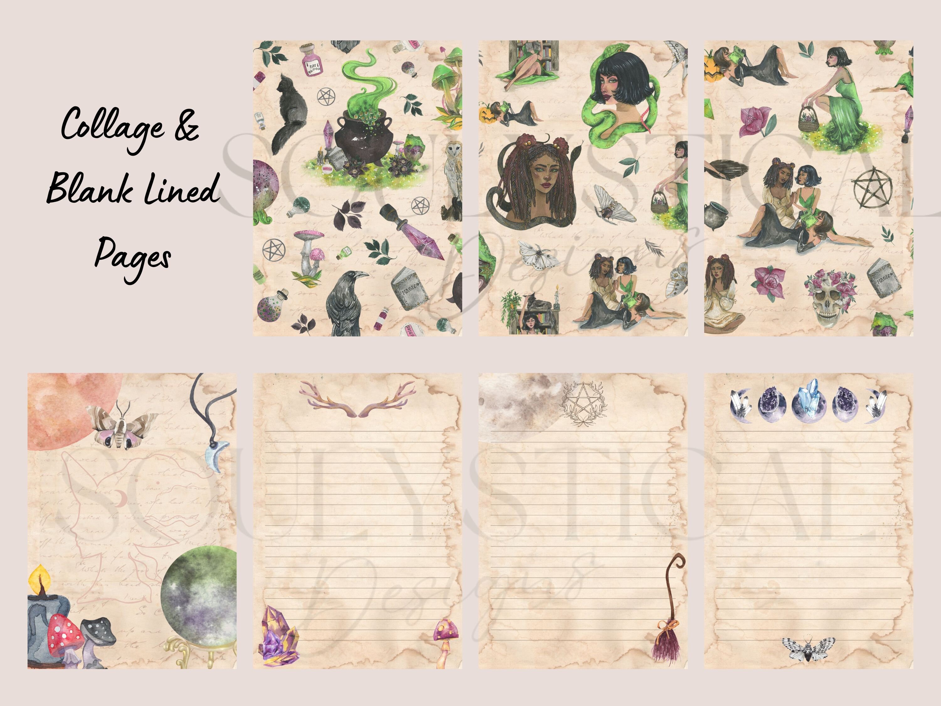 Watercolour Woodland Witch Printable Journal Pages, Woodland Animal ...