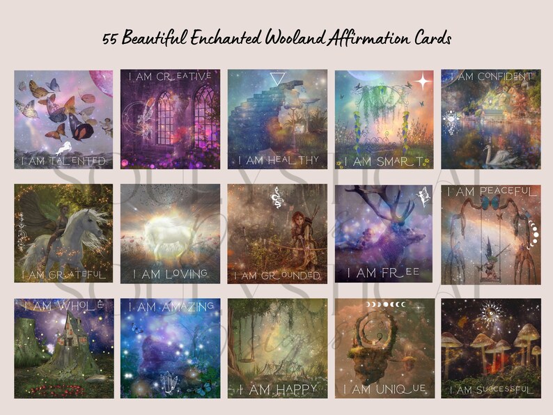 Enchanted Woodland Printable Affirmation Cards, Downloadable Positive ...
