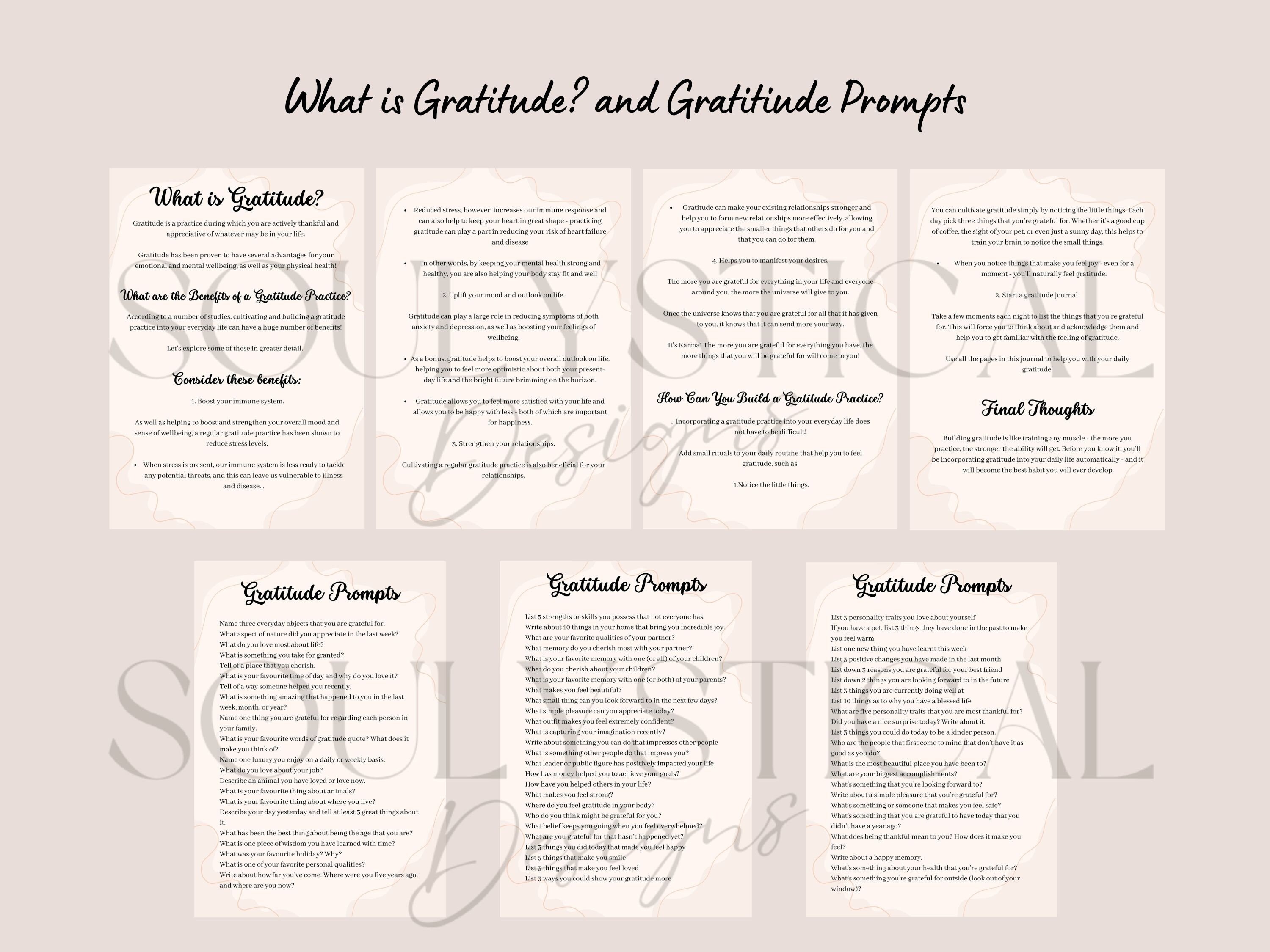 Printable Gratitude Journal Bundle, Downloadable Self Development ...