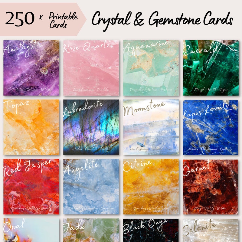 Printable Crystal Cards - Etsy